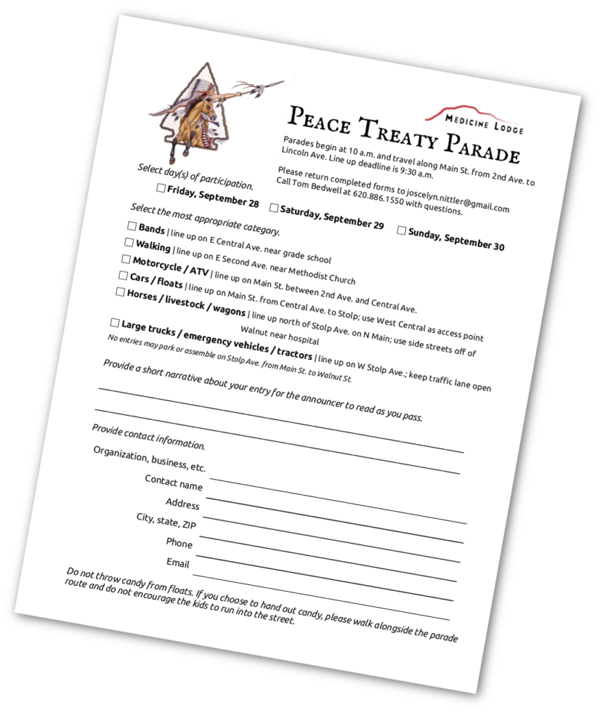 2018 Peace Treaty parade form thumbnail | Peace Treaty